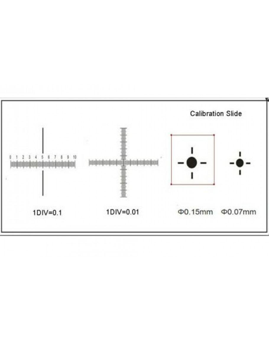 Corss Dot 0.01MM Microscope Stage Micrometer Calibration Slide w/ 4-Scales